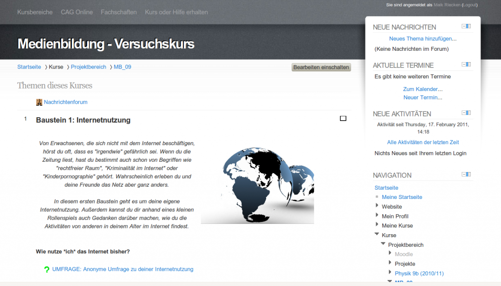 Update auf Moodle 2.0 « Moodle « riecken.de
